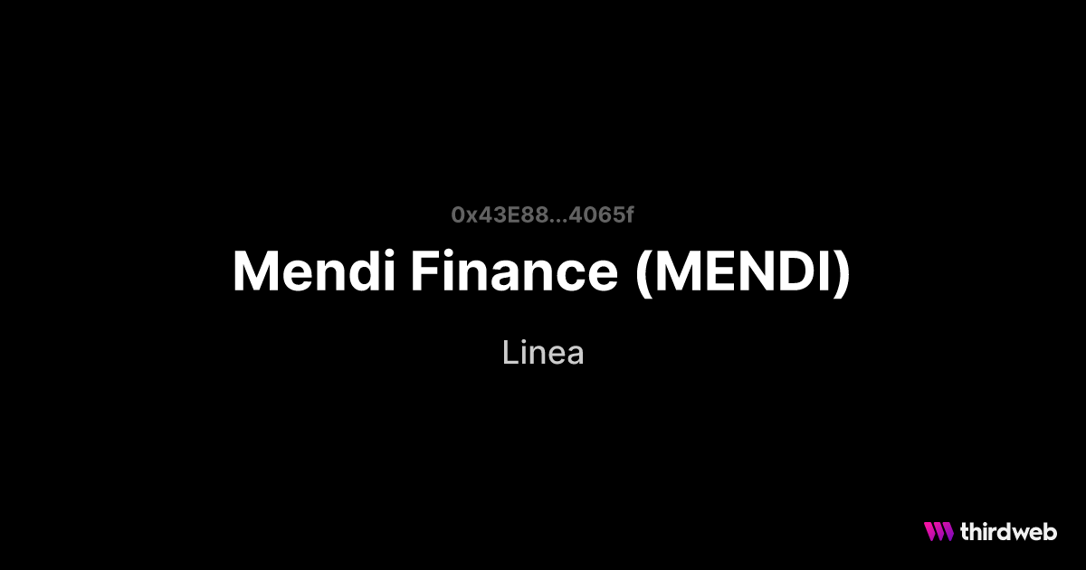 Mendi Finance (MENDI) | Linea Smart Contract