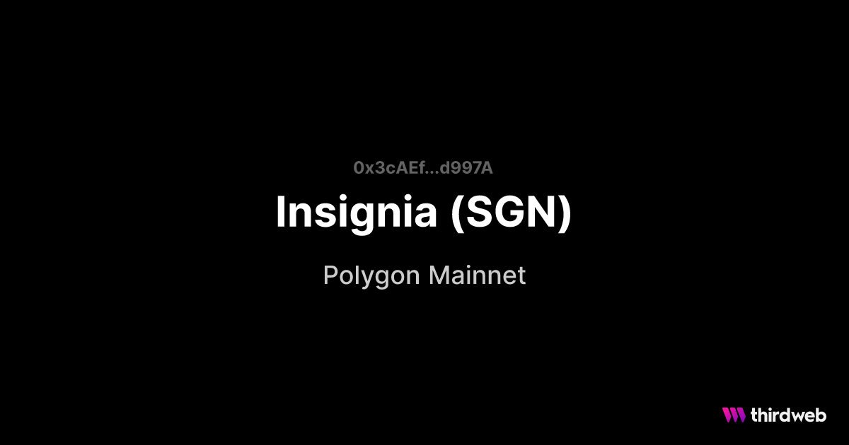Insignia (SGN) | Polygon Smart Contract
