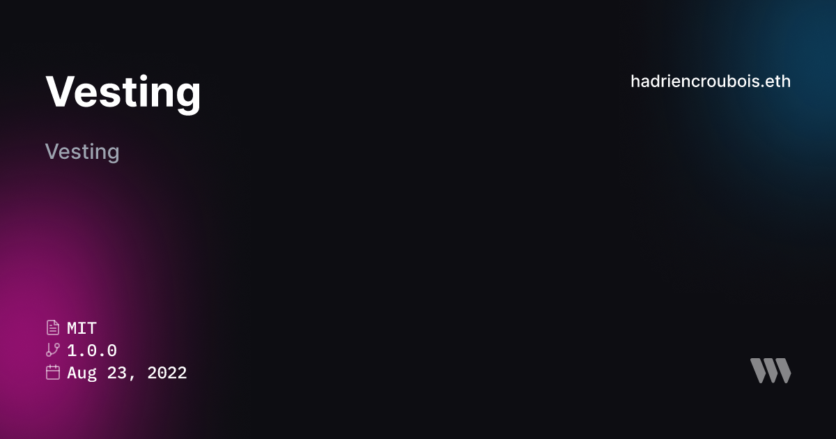 Vesting | Published Smart Contract