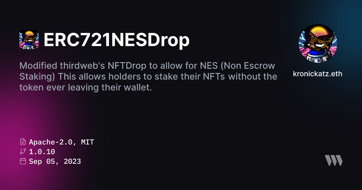 ERC721NESDrop | Published Smart Contract