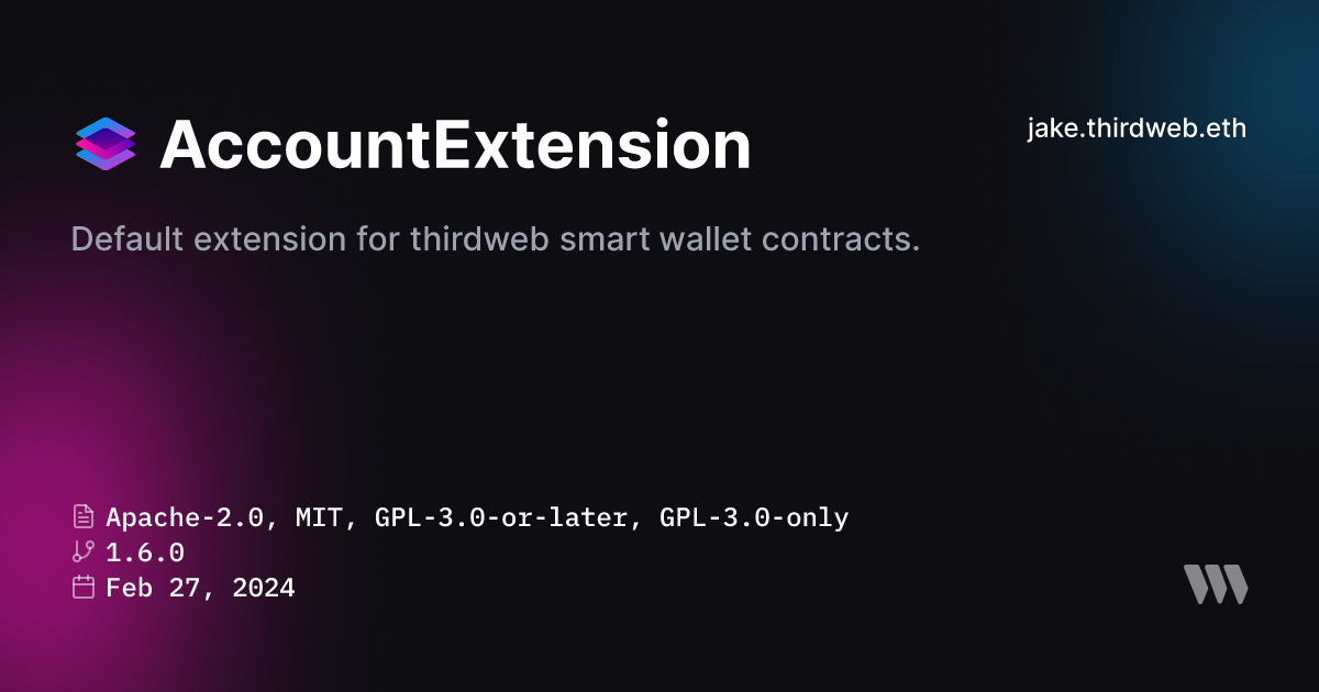 AccountExtension | Published Smart Contract