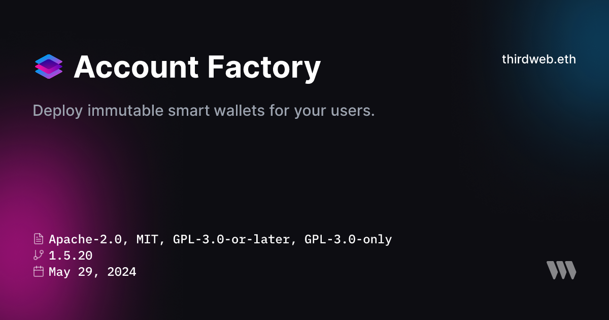 Account Factory | Published Smart Contract