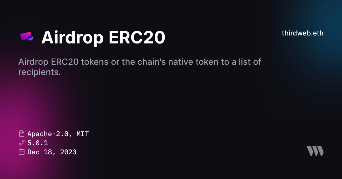 Airdrop ERC20 | Published Smart Contract