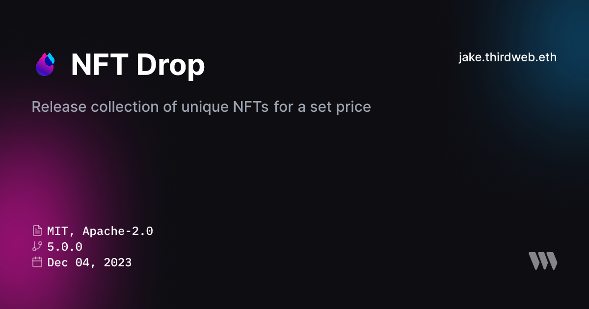 NFT Drop | Published Smart Contract