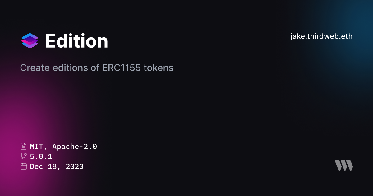 Edition | Published Smart Contract