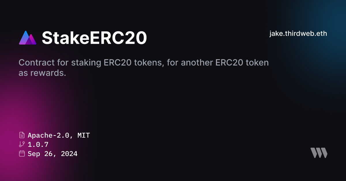 StakeERC20 | Published Smart Contract
